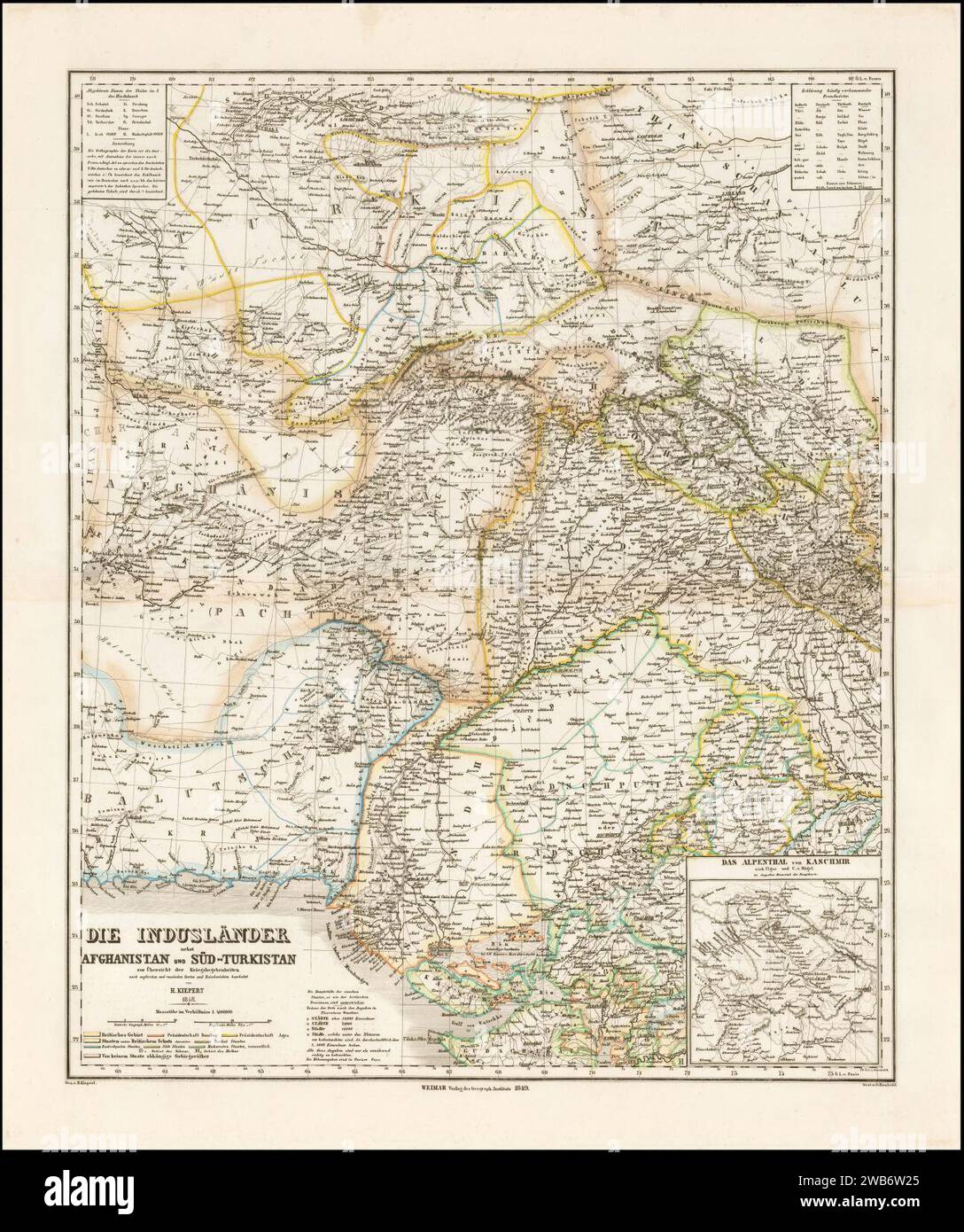 1848 map of Central Asia by Heinrich Kiepert Stock Photo - Alamy