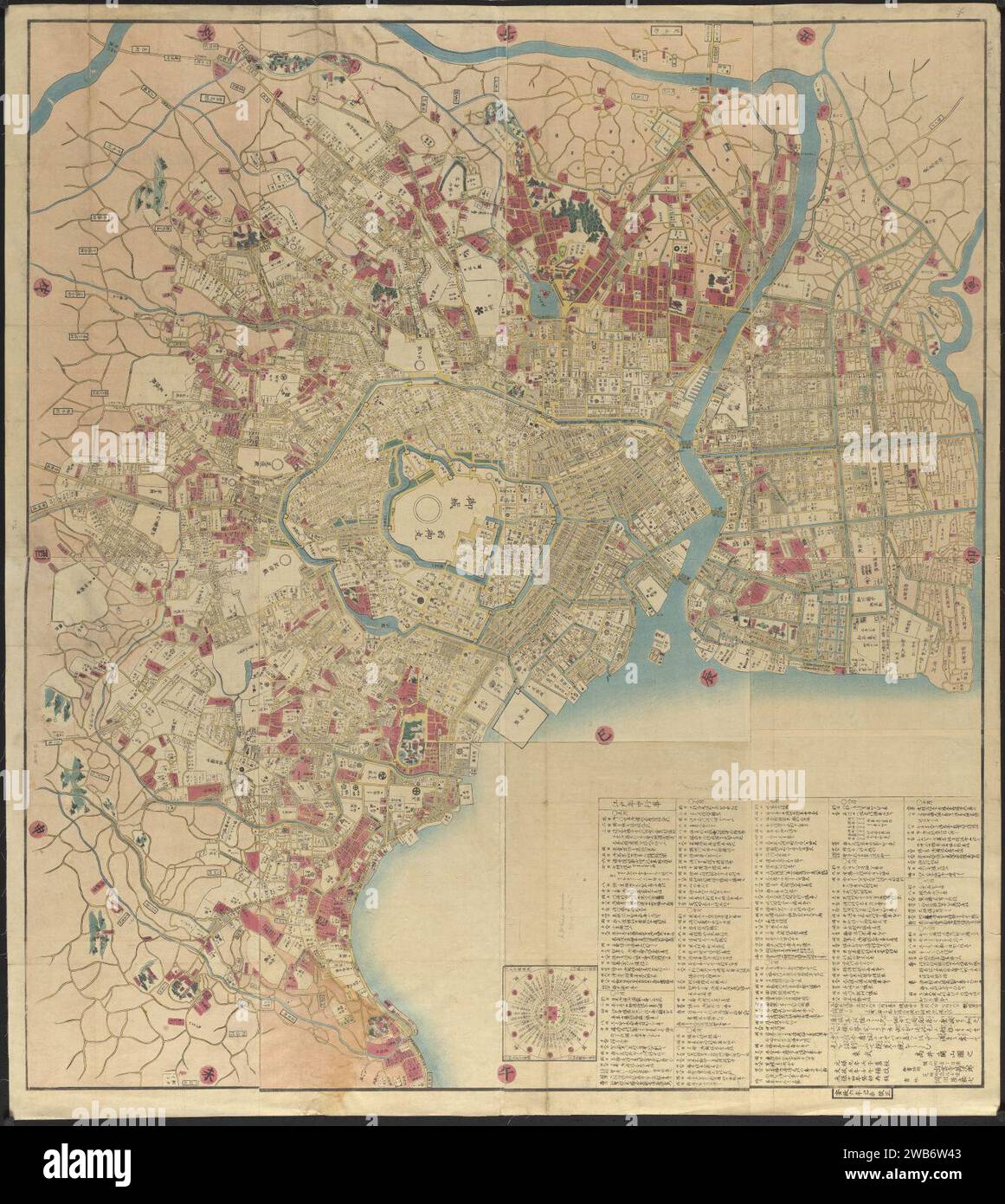 1849 map of Tokyo (Jeddo, Edo), by Takai Ranzan Stock Photo - Alamy