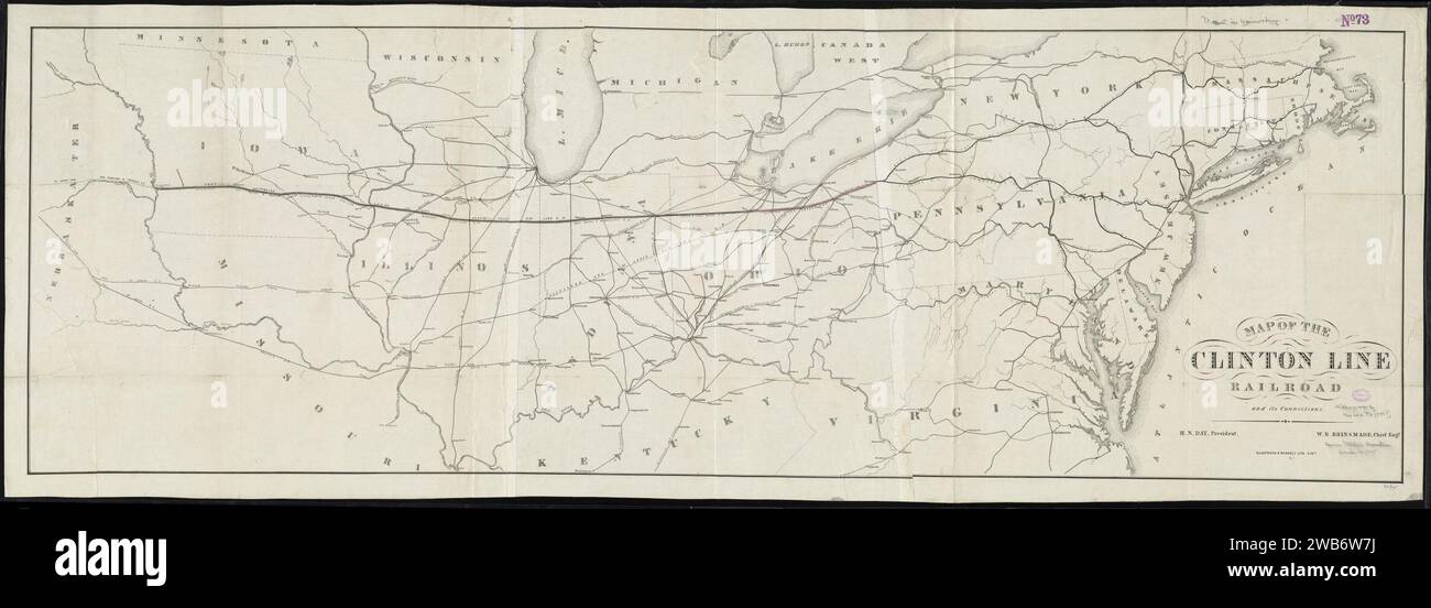 1850s Map of the Clinton Line Railroad and its connections, by ...
