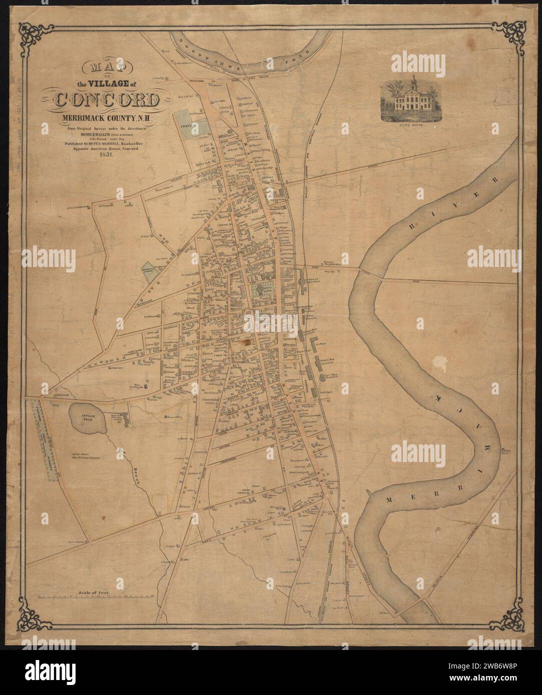 1851 Map of the village of Concord, Merrimack County, N.H., by Henry ...