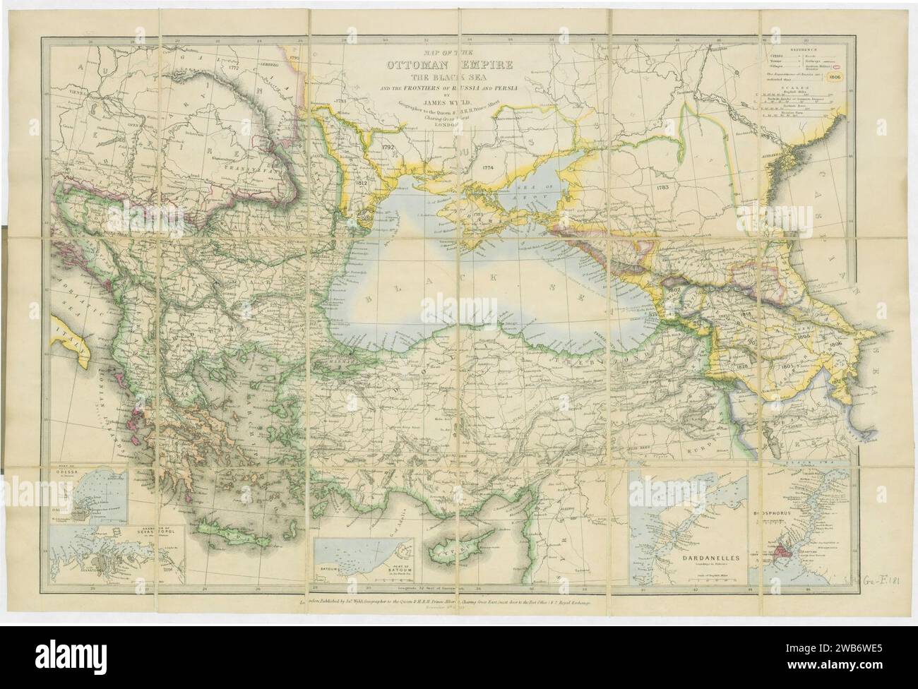 1853 - Map of the Ottoman Empire, the Black Sea and the frontiers of ...