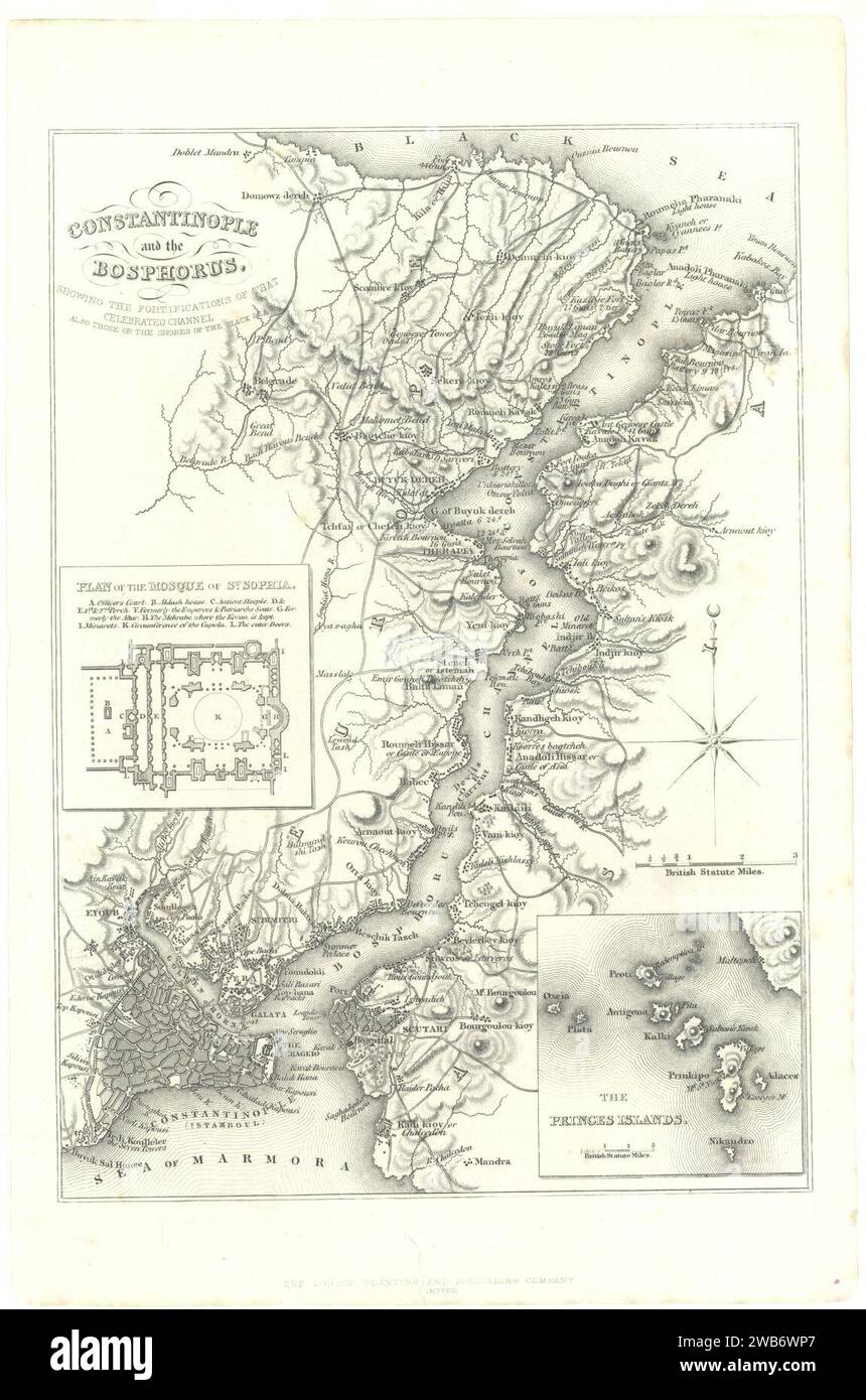 Vintage bosphorus map hi-res stock photography and images - Alamy