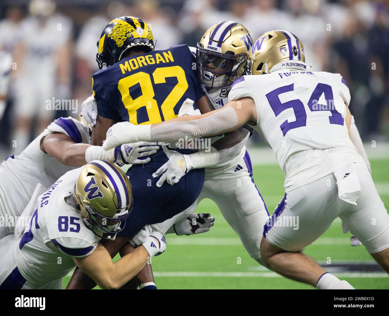 Houston, Texas, U.S.A. 8th Jan, 2024. Michigan player #82 WR SEMAJ ...