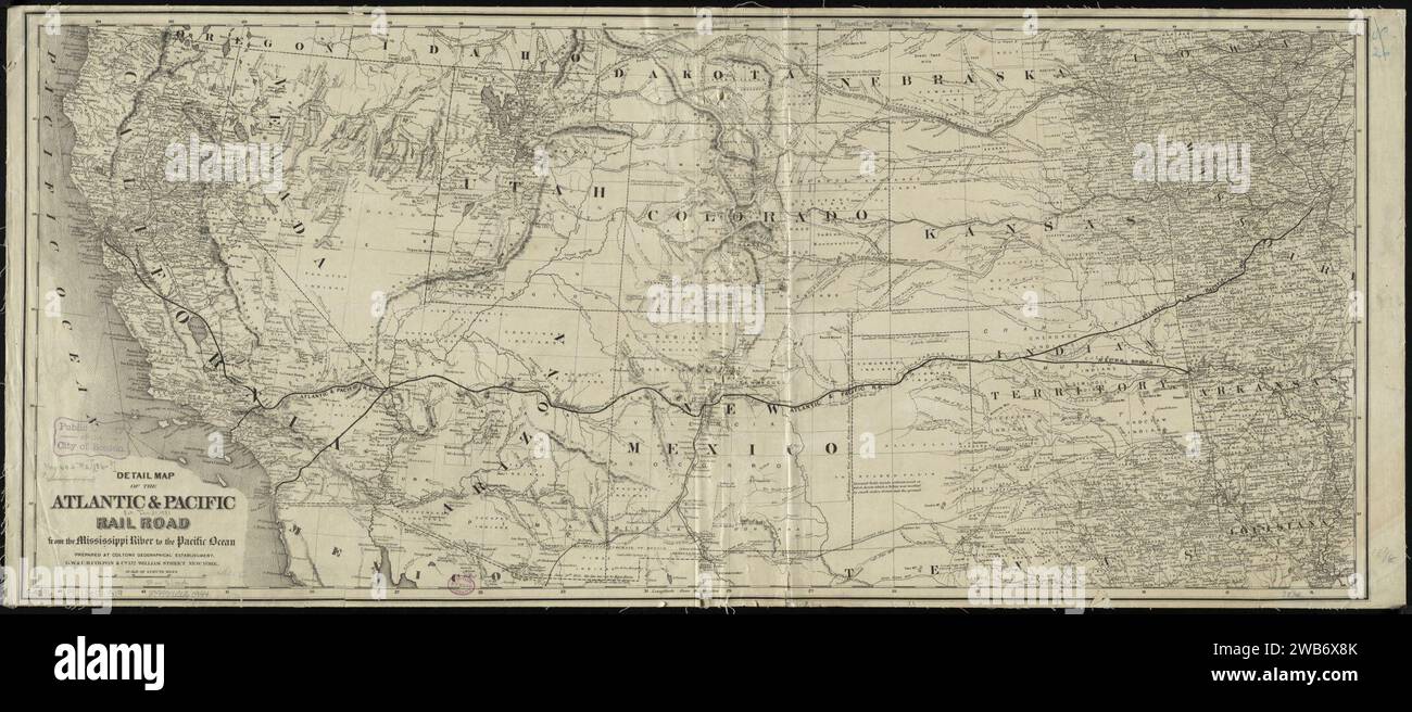 1860s Detail map of the Atlantic & Pacific Rail Road from the ...