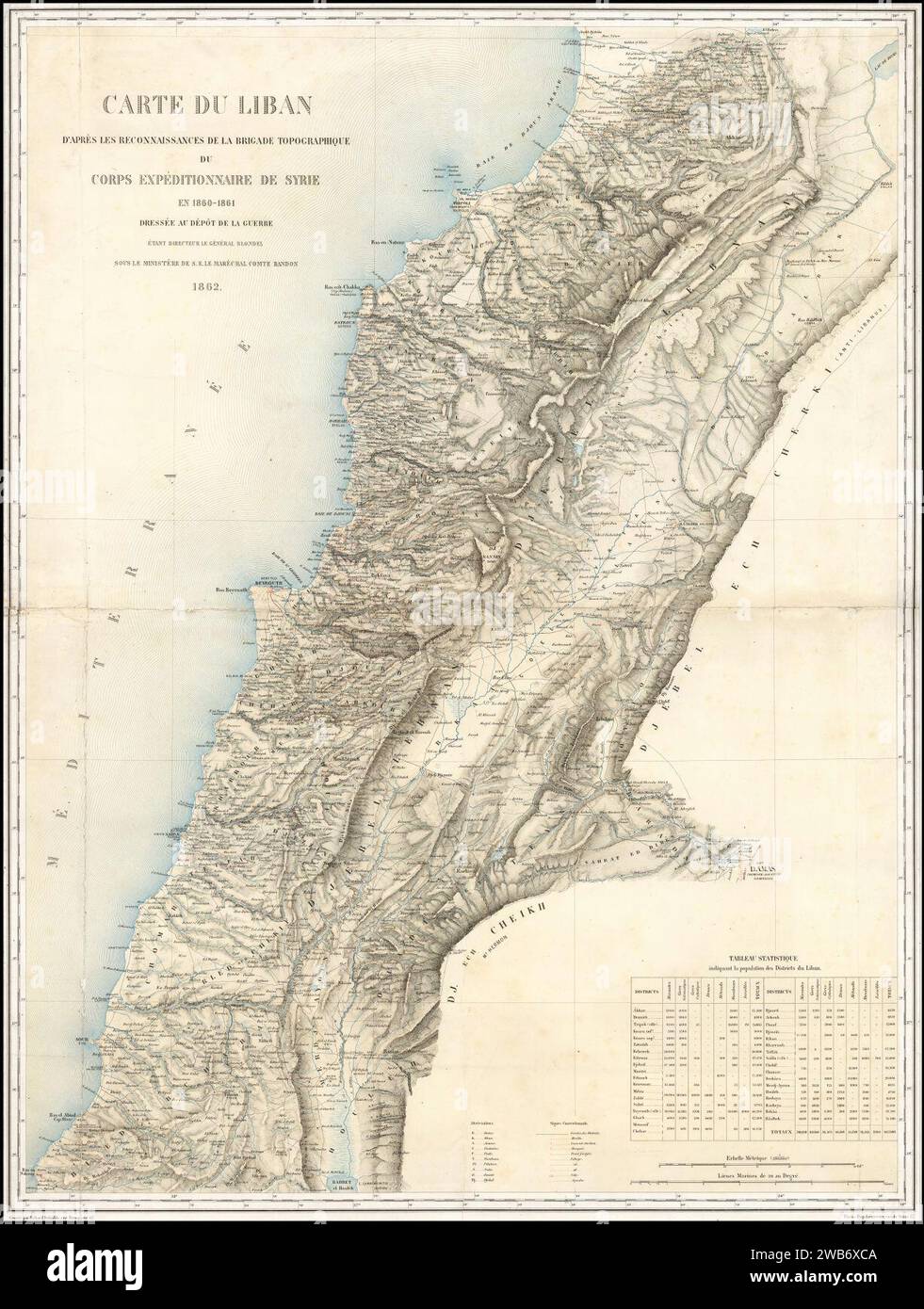 1862 French map of Lebanon Stock Photo - Alamy