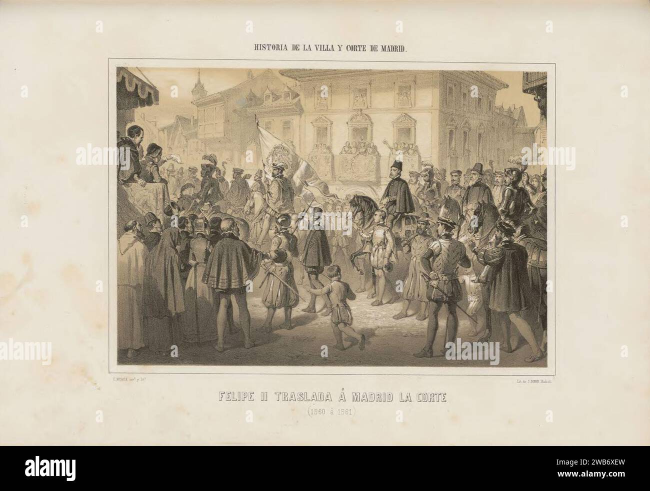1862, Historia de la Villa y Corte de Madrid, vol. 2, Felipe II traslada á Madrid la Corte Stock ...