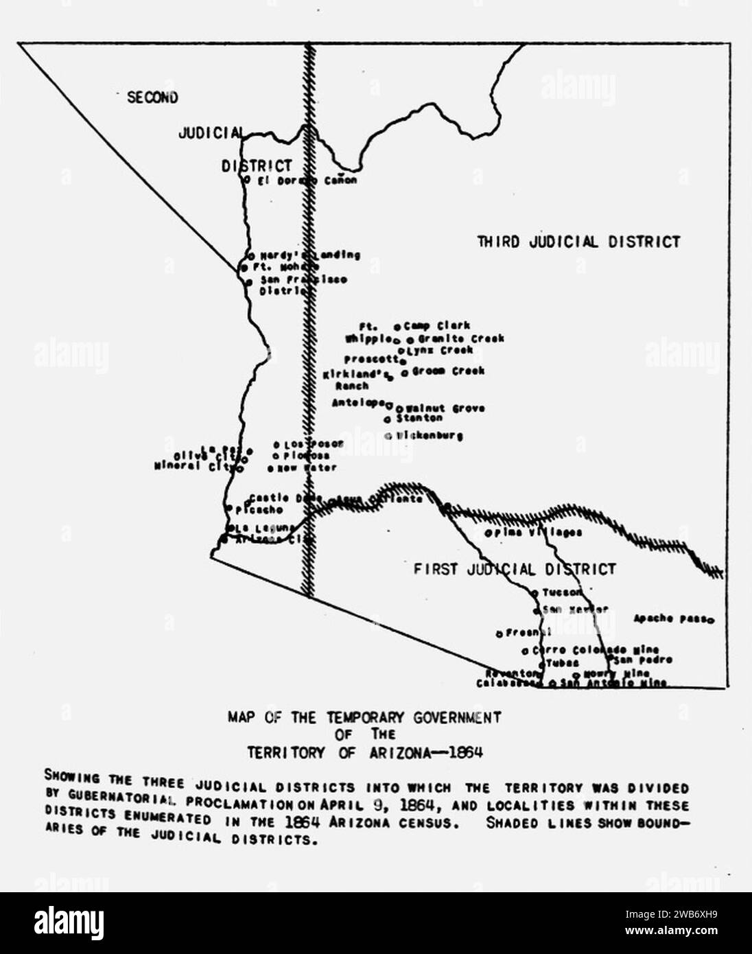 1864 Arizona Territory map Stock Photo - Alamy
