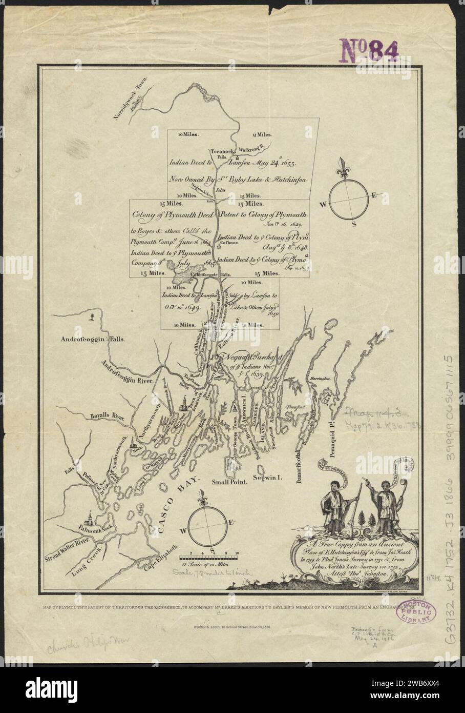 1866 Map of Plymouth's patent of territory on the Kennebeck, to accompany Mr. Drake's additions ...