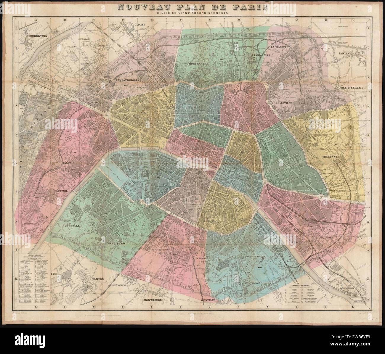 Map of paris 1870 hi-res stock photography and images - Alamy