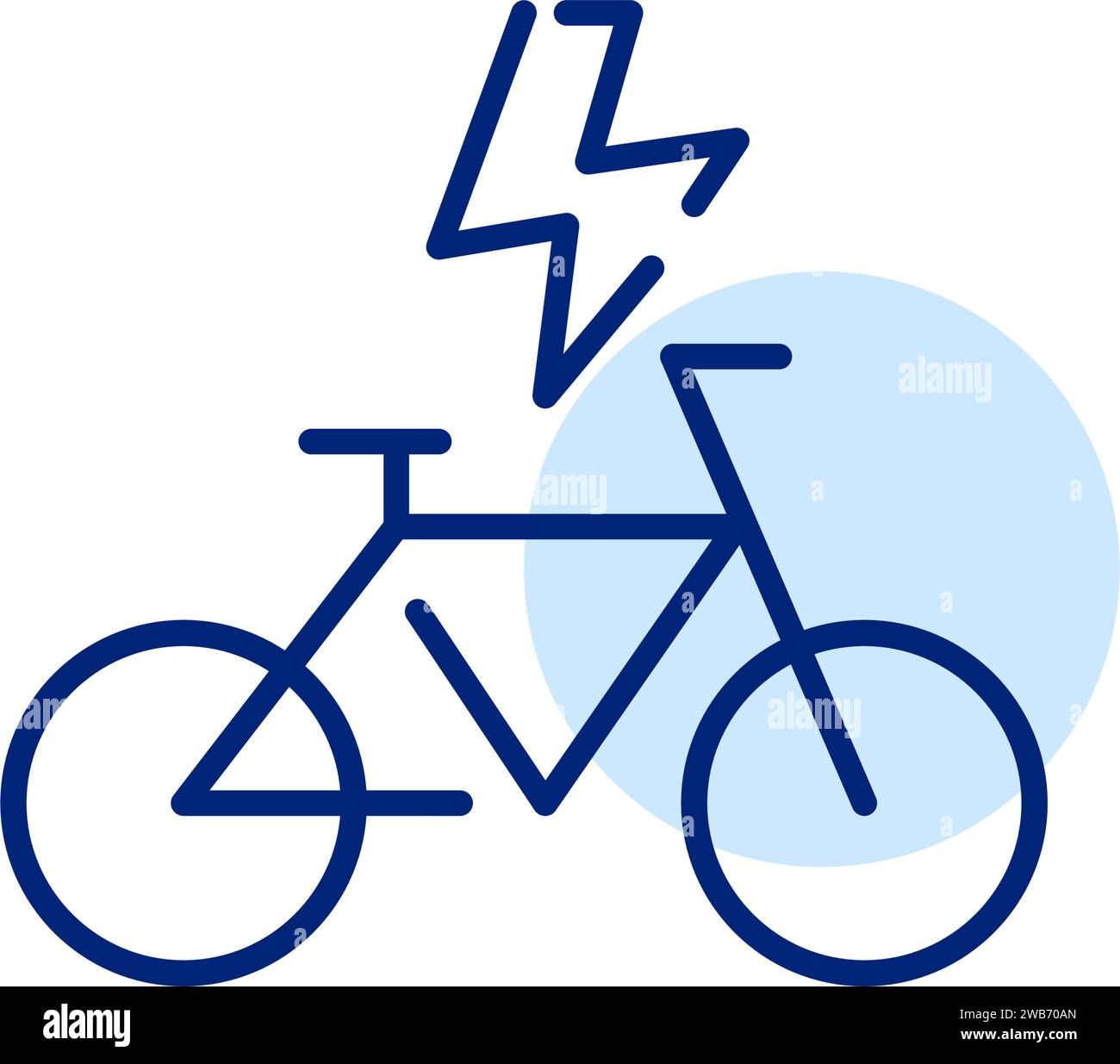 Electric bike. Lightning and bicycle. Pixel perfect, editable stroke icon Stock Vector Image ...