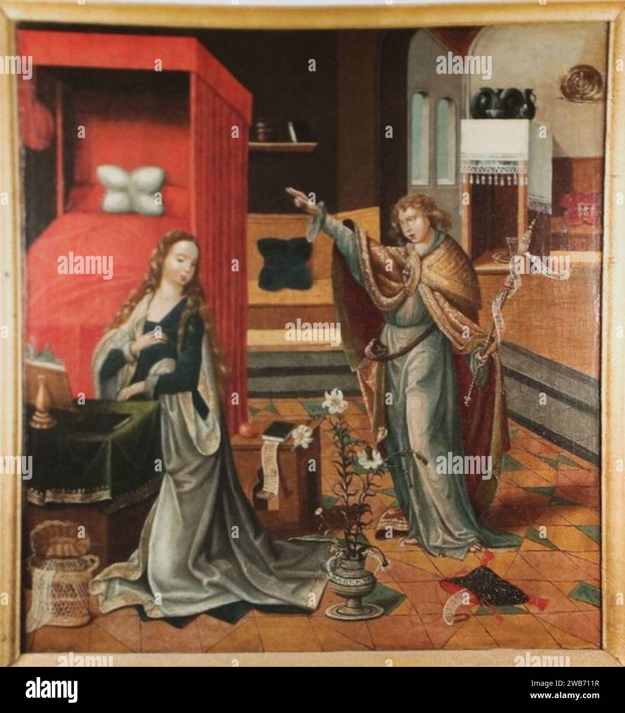 Adriaen van Overbeke - The annunciation - Petrikirche altarpiece Stock ...