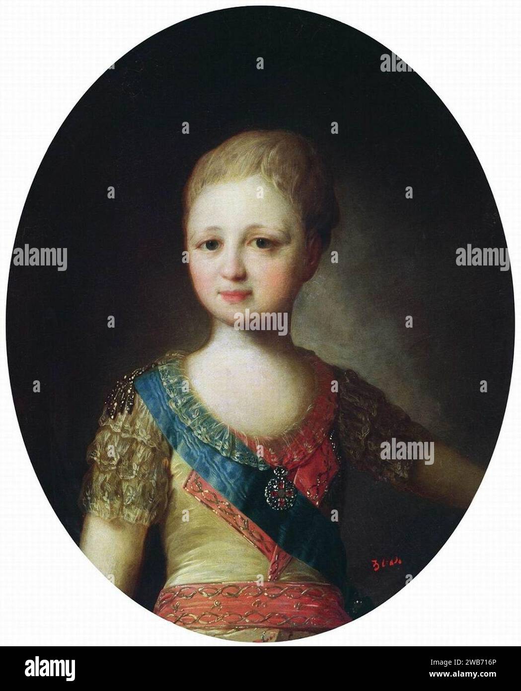 Alexander I of Russia as child by Rokotov (GRM Stock Photo - Alamy