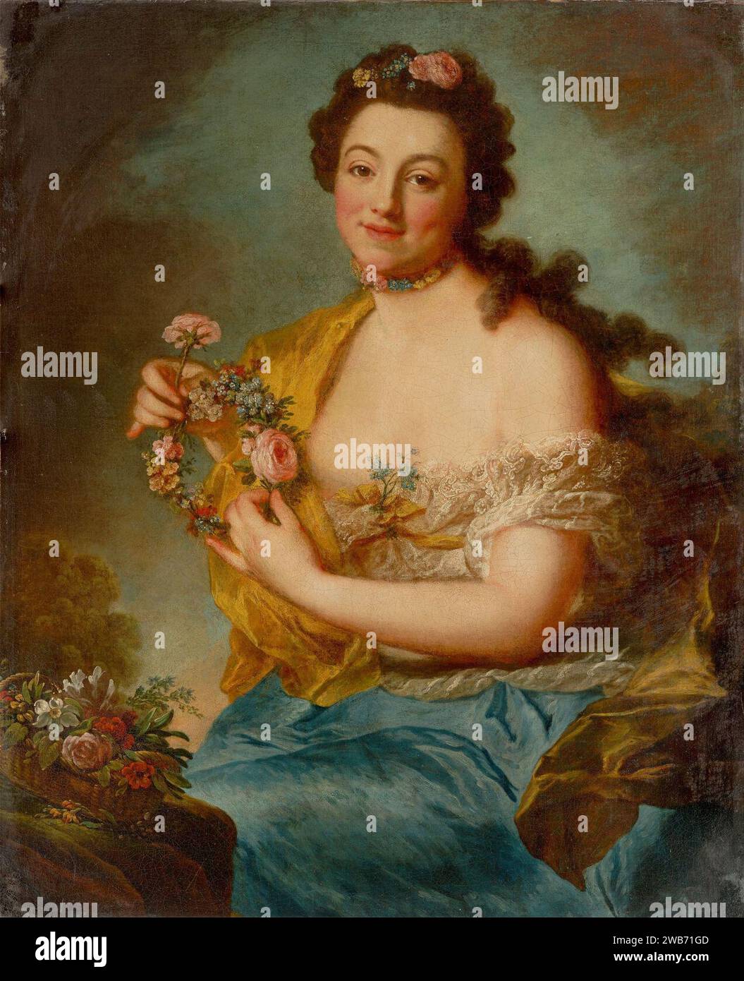 Anna Dorothea Therbusch - Selbstbildnis als Flora. Um 1765 Stock Photo - Alamy