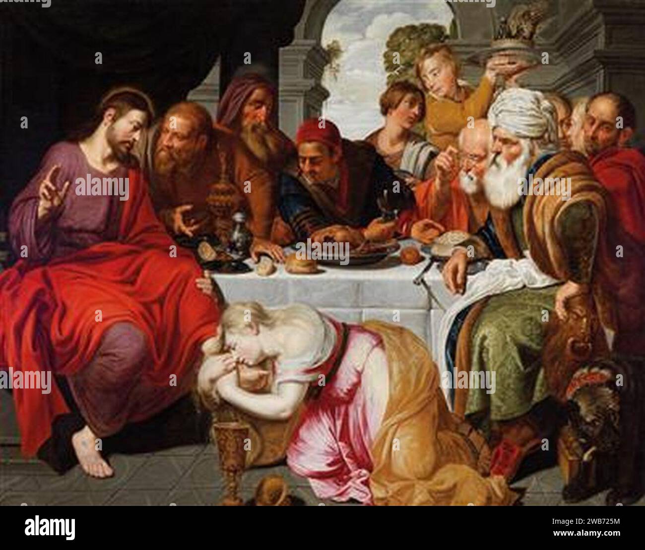 Artus Wolffort - Mary Magdalene Anointing Christ’s Feet in the House of ...