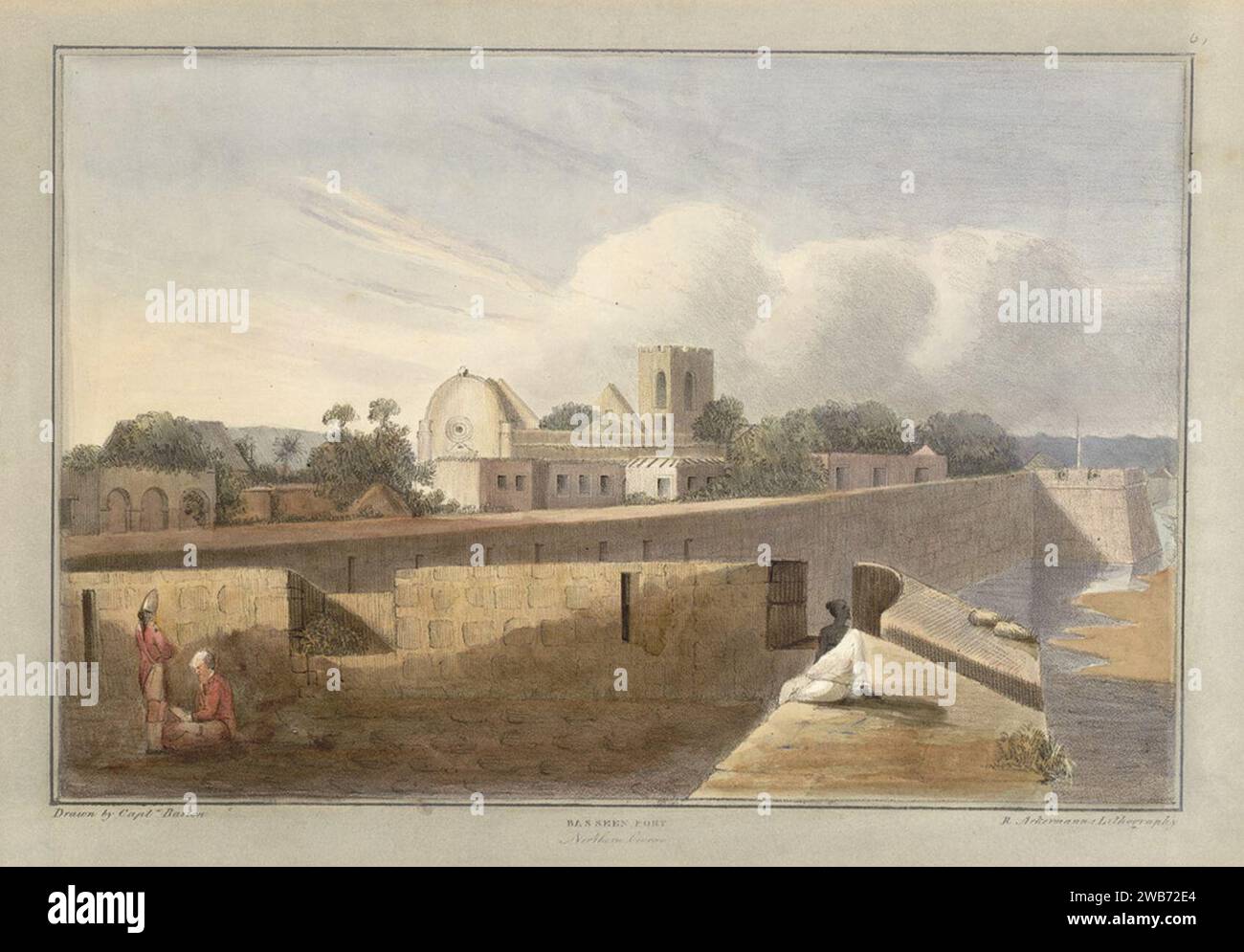 'Basseen Fort', by Captain James Barton, London, c.1820 Stock Photo - Alamy