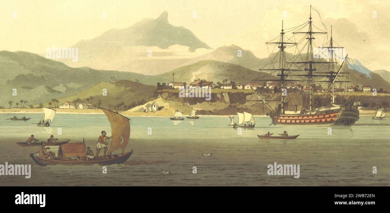 BARROW(1806) p098 PORTO PRAYA, ISLAND OF ST.JAGO (cropped Stock Photo ...