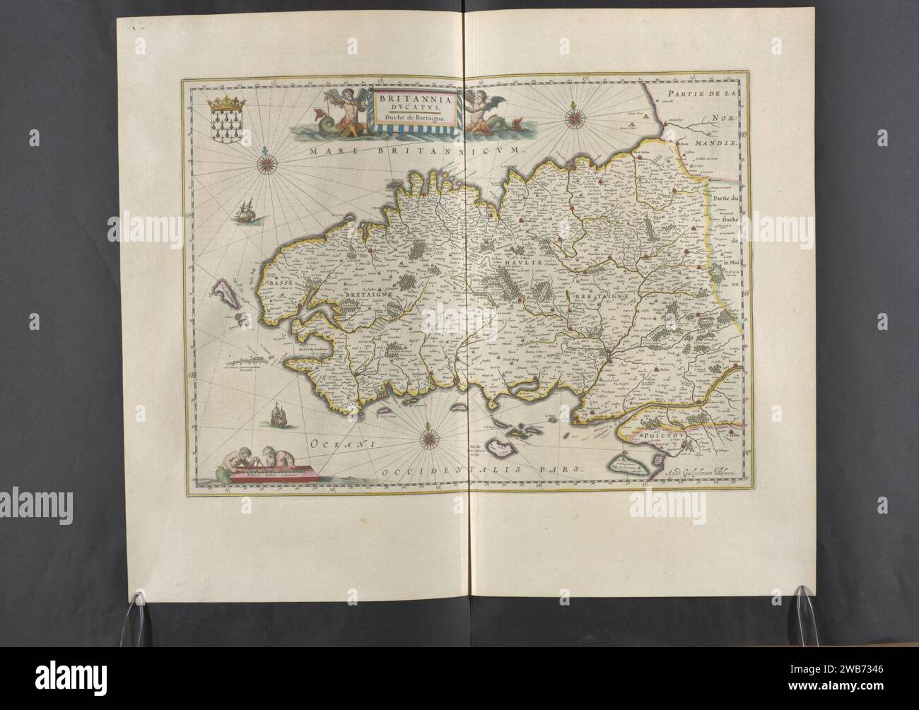 Britannia Dvcatvs - Atlas Maior, vol 7, map 24 - Joan Blaeu, 1667 Stock ...