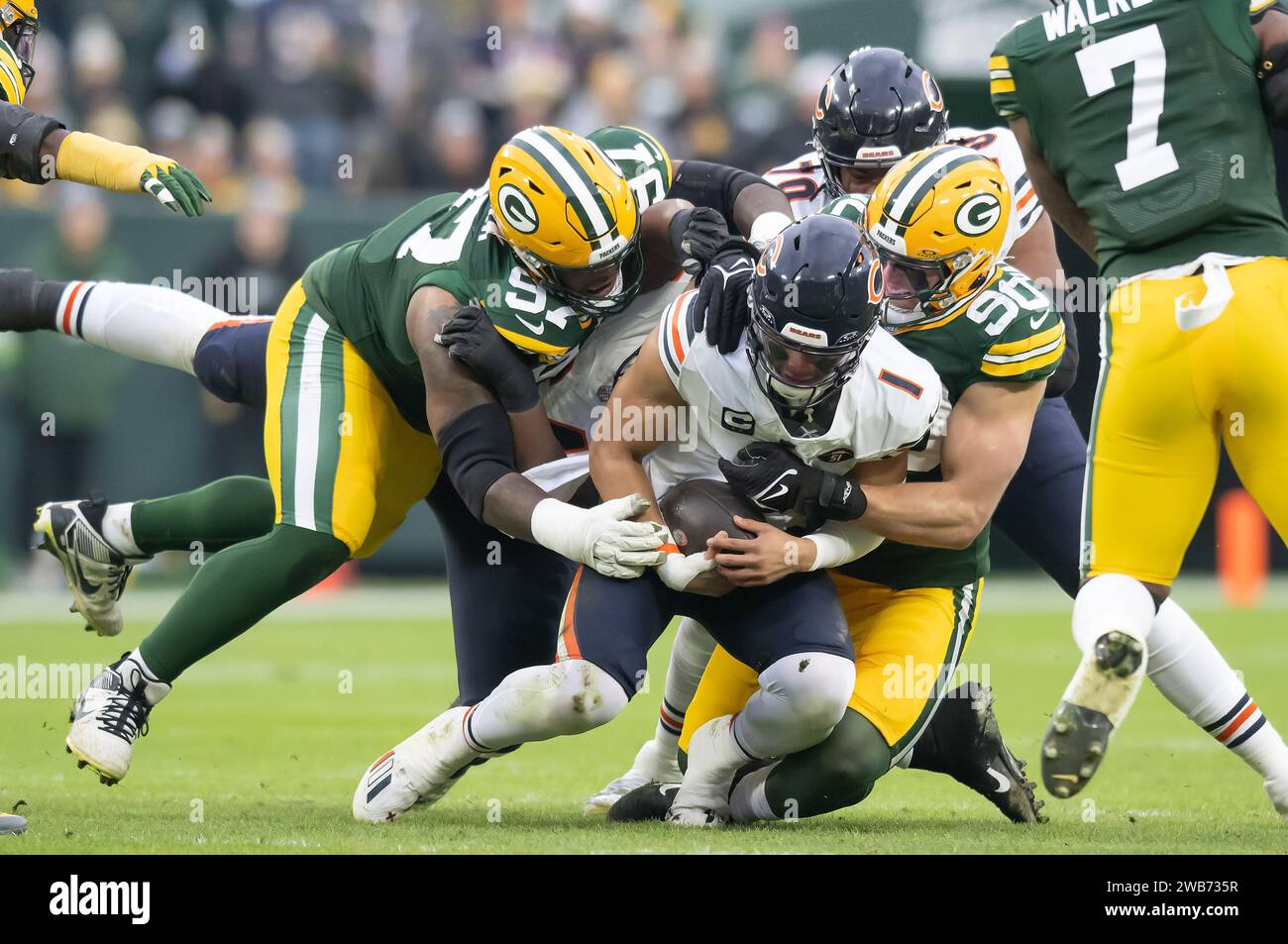 Green Bay, WI, USA. 7th Jan, 2024. Green Bay Packers linebacker Lukas ...