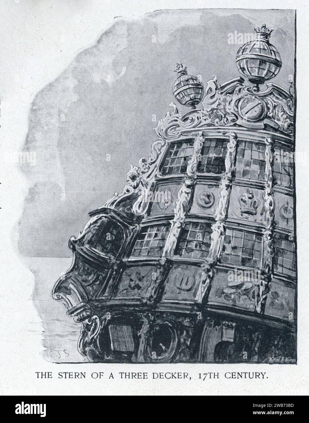 C. J. Staniland Stern of a three deck battleship 17th century Stock ...