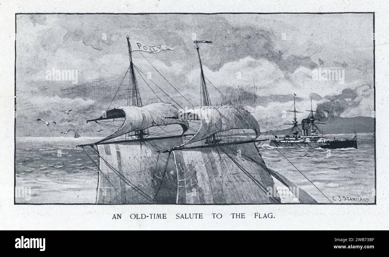 C. J. Staniland Naval salute to the flag Stock Photo - Alamy