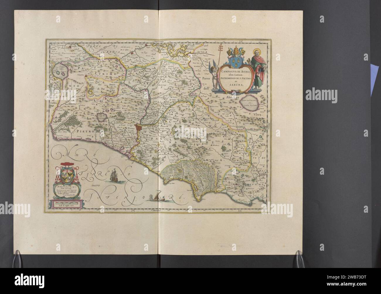 Campagna Di Roma - Atlas Maior, vol 9, map 41 - Joan Blaeu, 1667 Stock ...