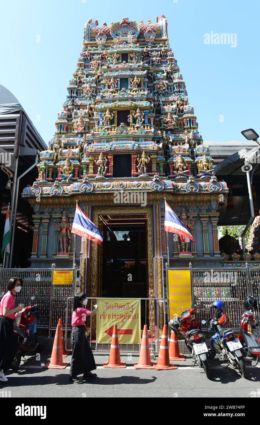Sri Maha Mariamman Temple on Silom Road, Bangkok, Thailand Stock Photo ...