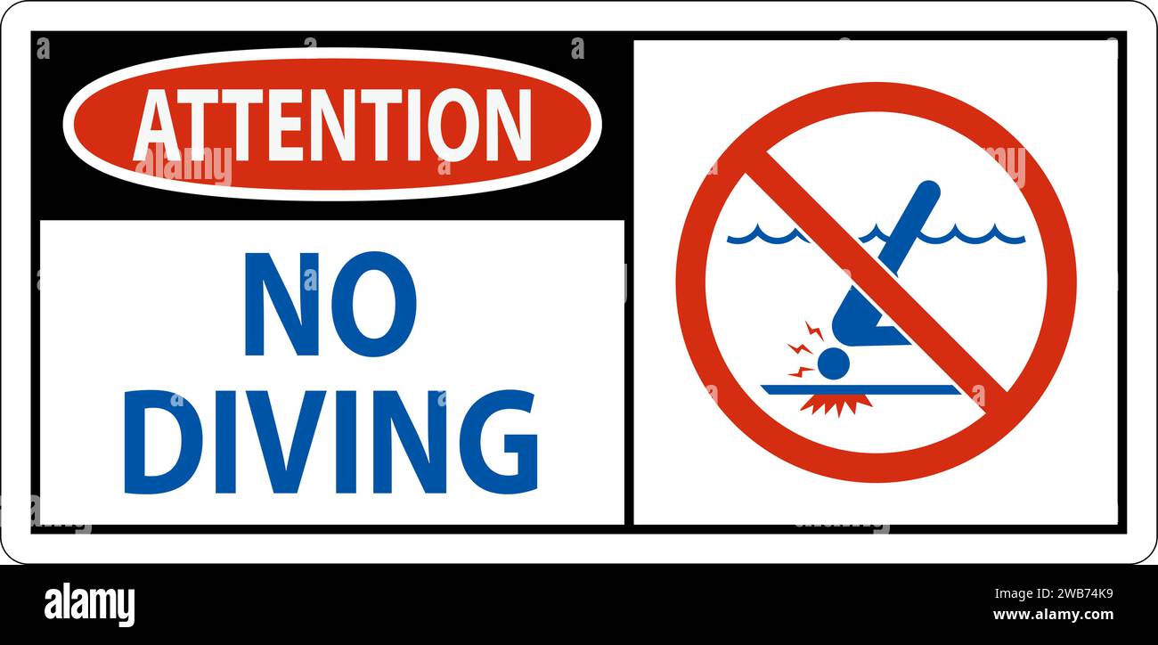 No diving sign pool Stock Vector Images - Alamy