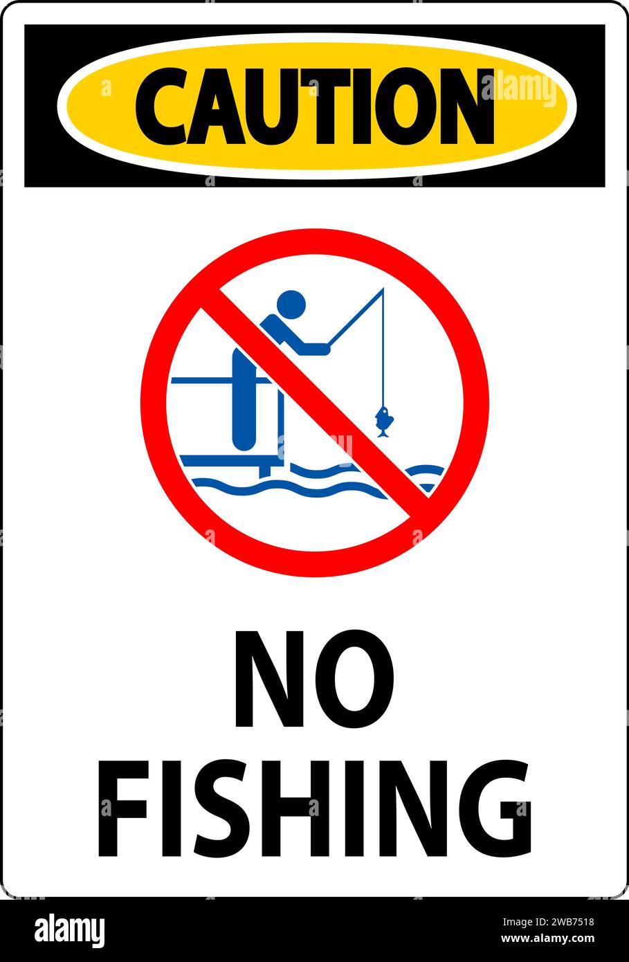 Water Safety Sign Caution, No Fishing Stock Vector Image & Art - Alamy