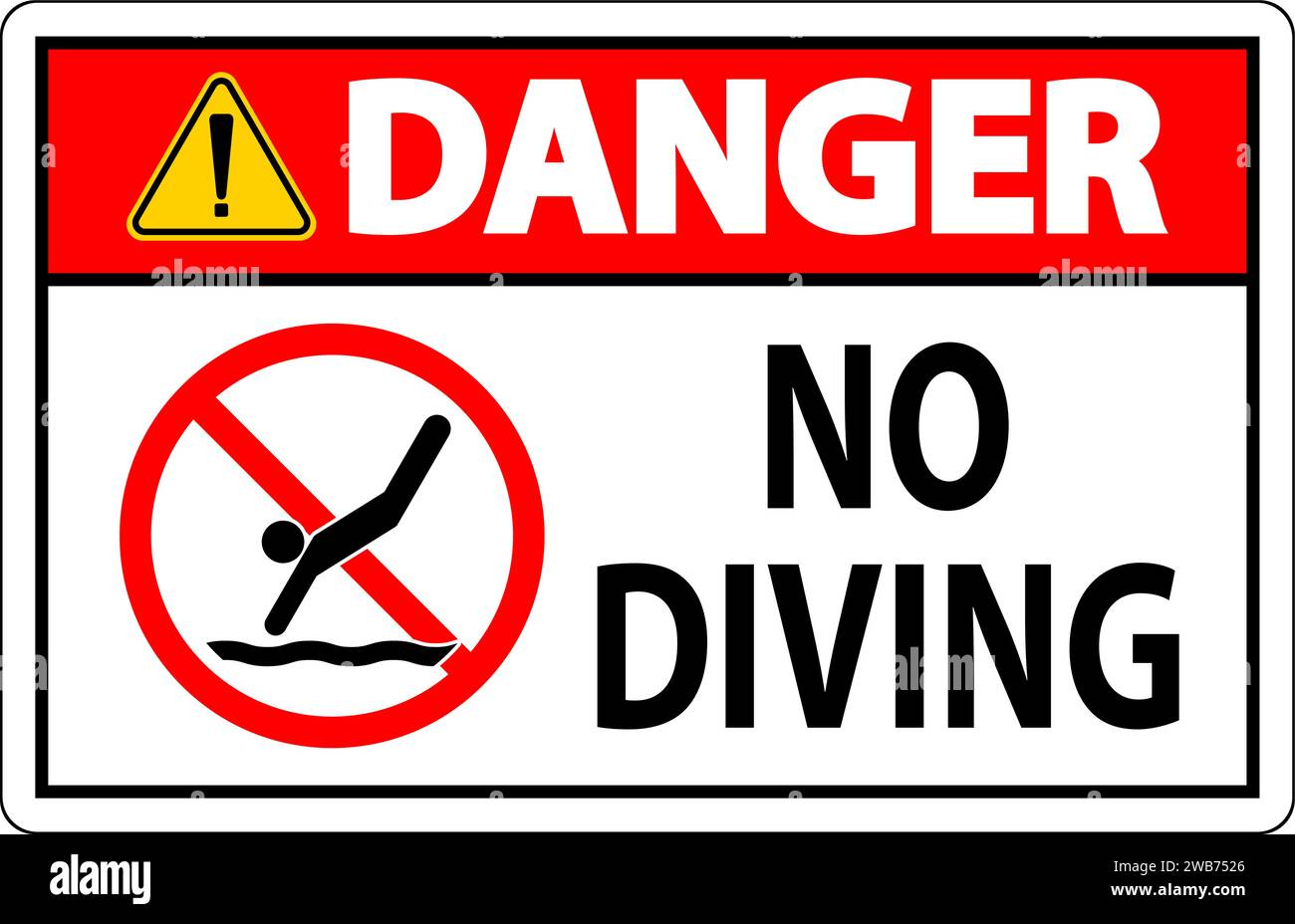 Red warning sign no diving Stock Vector Images - Alamy