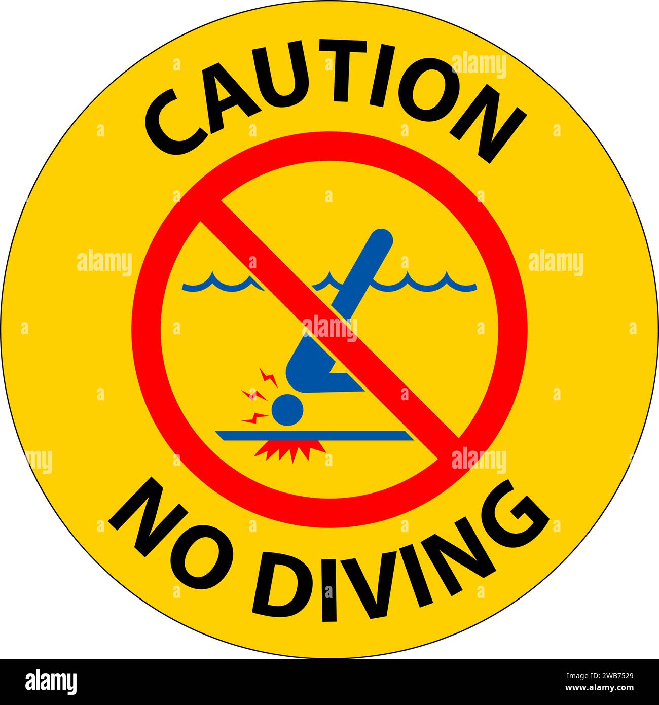 Pool Safety Sign Caution, No Diving Stock Vector Image & Art - Alamy