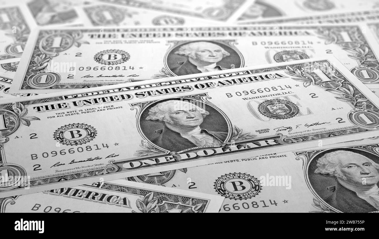 Banknote pile Black and White Stock Photos & Images - Alamy