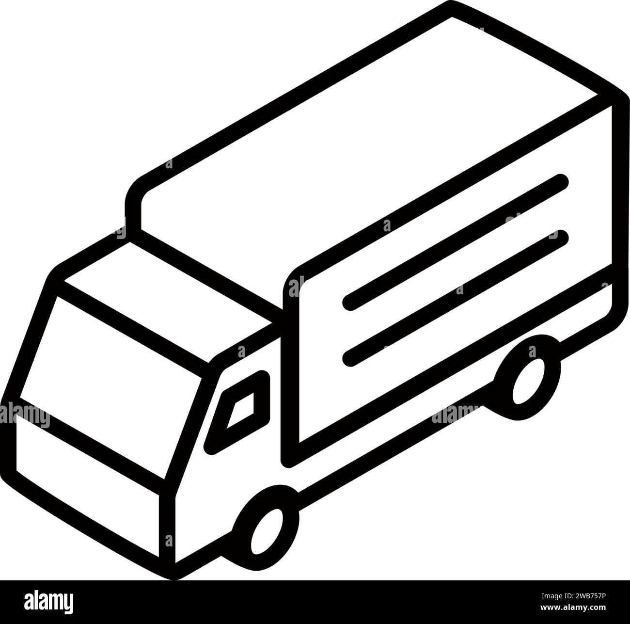 Simple isometric illustration of a cargo truck, transportation ...