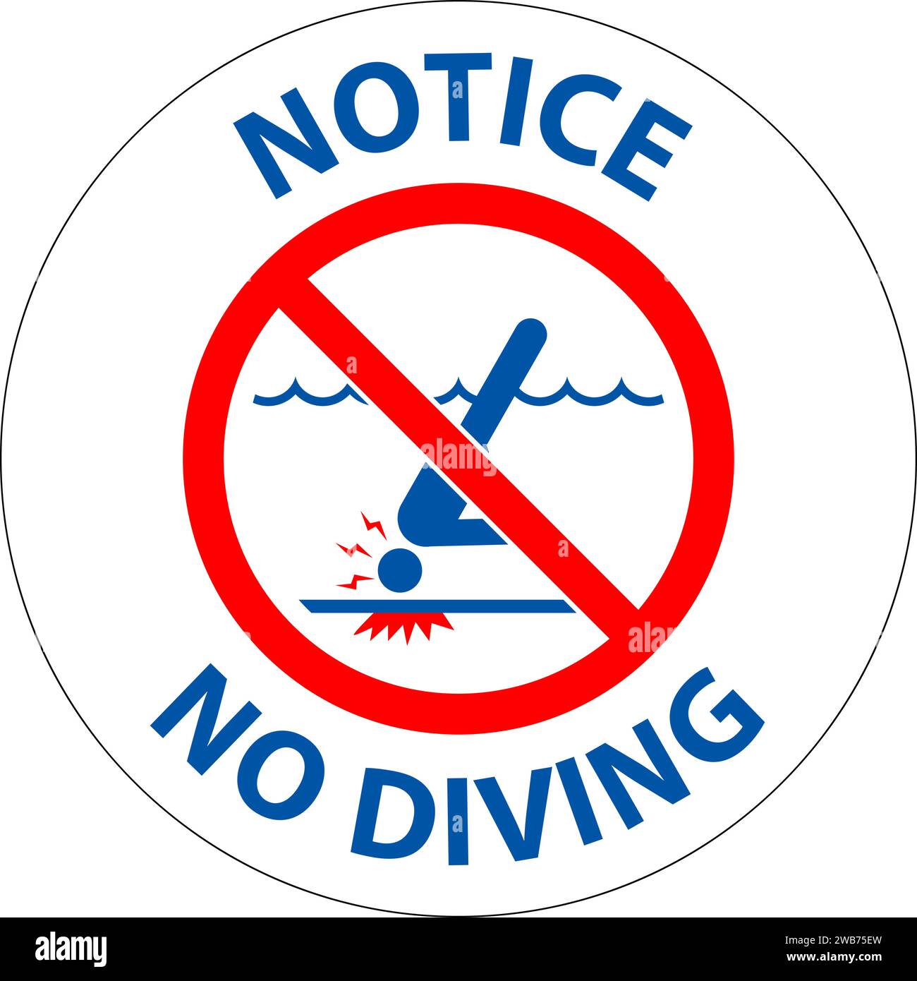 Pool Safety Sign Notice, No Diving Stock Vector Image & Art - Alamy