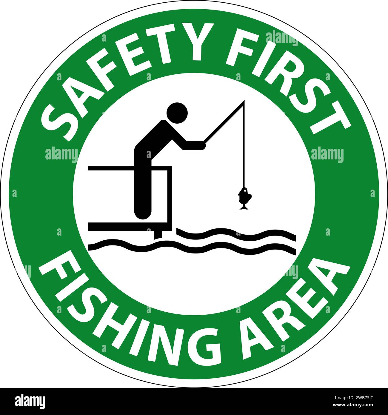 Water Safety First Sign - Fishing Area Stock Vector Image & Art - Alamy