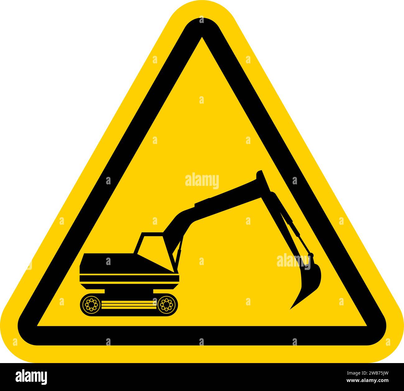 Warning excavator sign Stock Vector Image & Art - Alamy