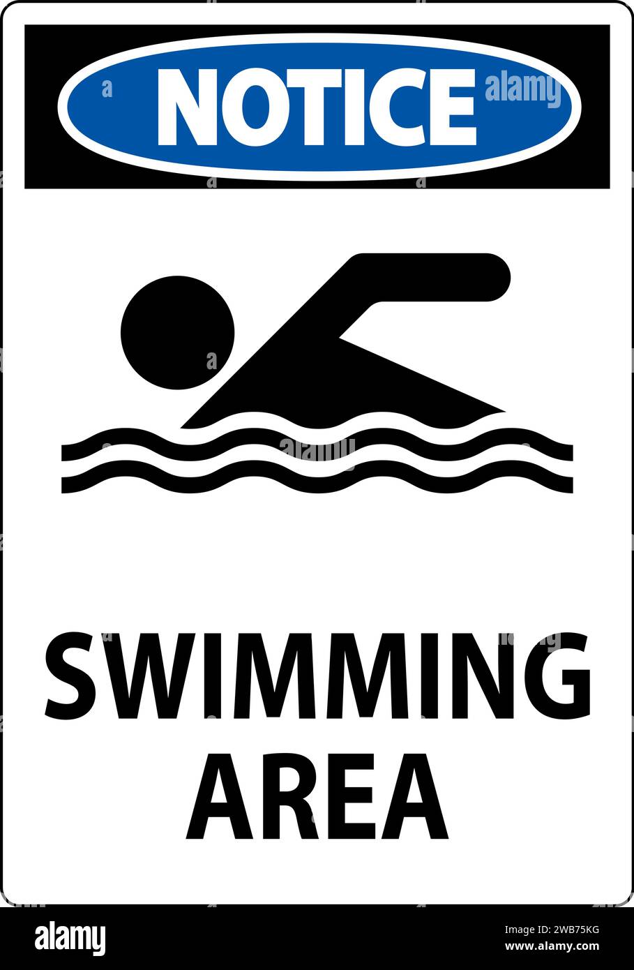 Water Safety Sign Notice - Swimming Area Stock Vector Image & Art - Alamy