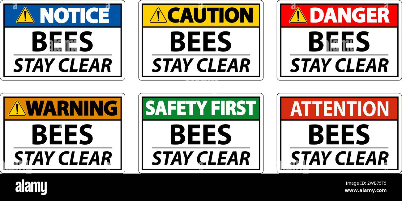 Caution Sign Bees - Stay Clear Stock Vector Image & Art - Alamy