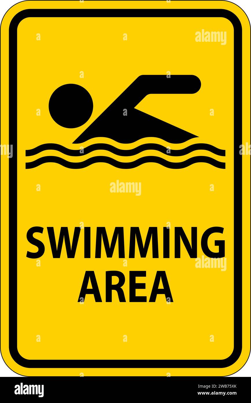 Water Safety Sign Notice -Swimming Area Stock Vector Image & Art - Alamy