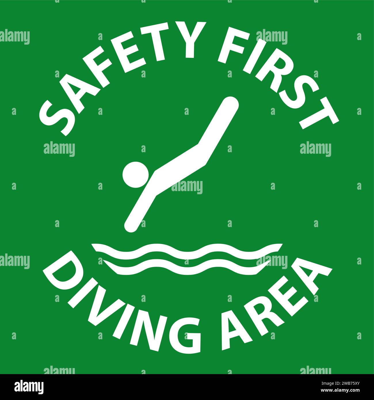 Water Safety Sign Danger - Diving Area Stock Vector Image & Art - Alamy