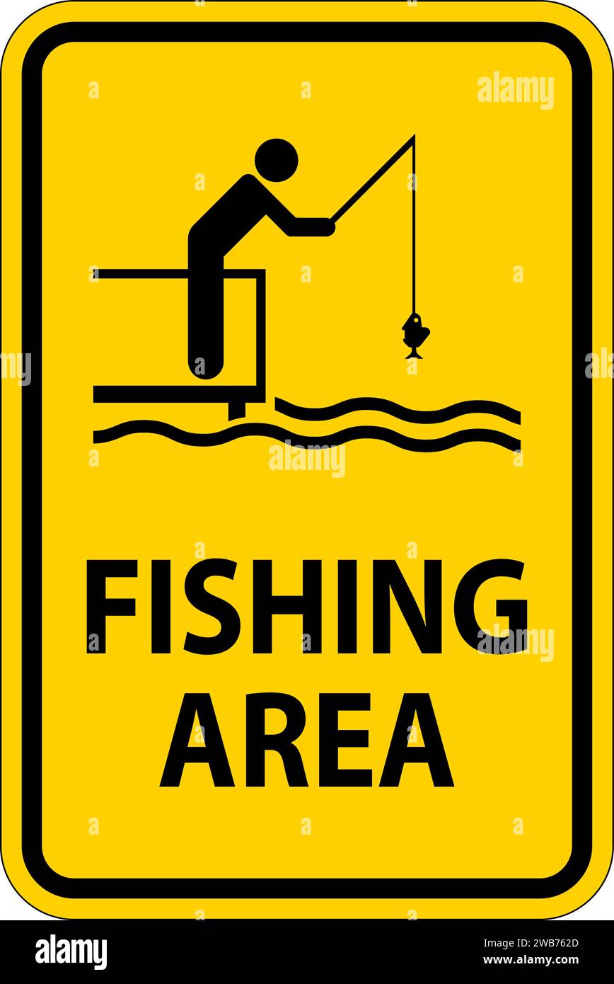 Water Safety Sign Notice -Fishing Area Stock Vector Image & Art - Alamy