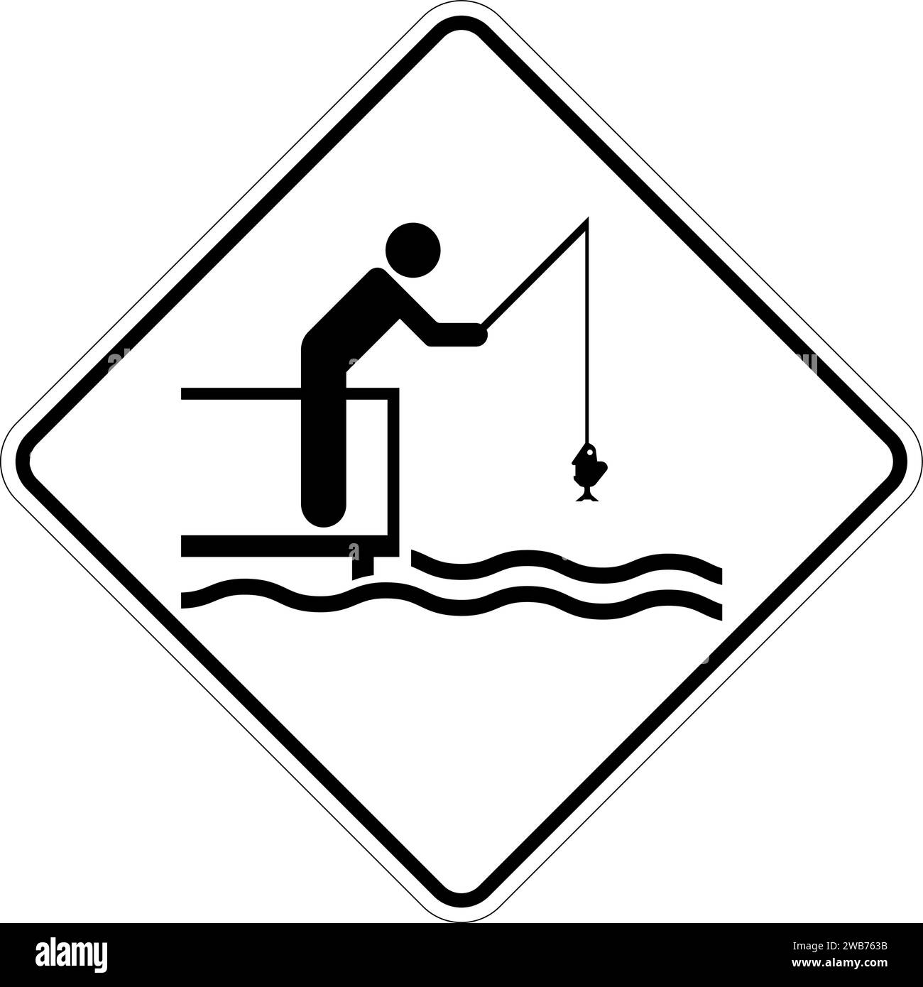 Water Safety Sign Notice Fishing Area Stock Vector Image Art Alamy