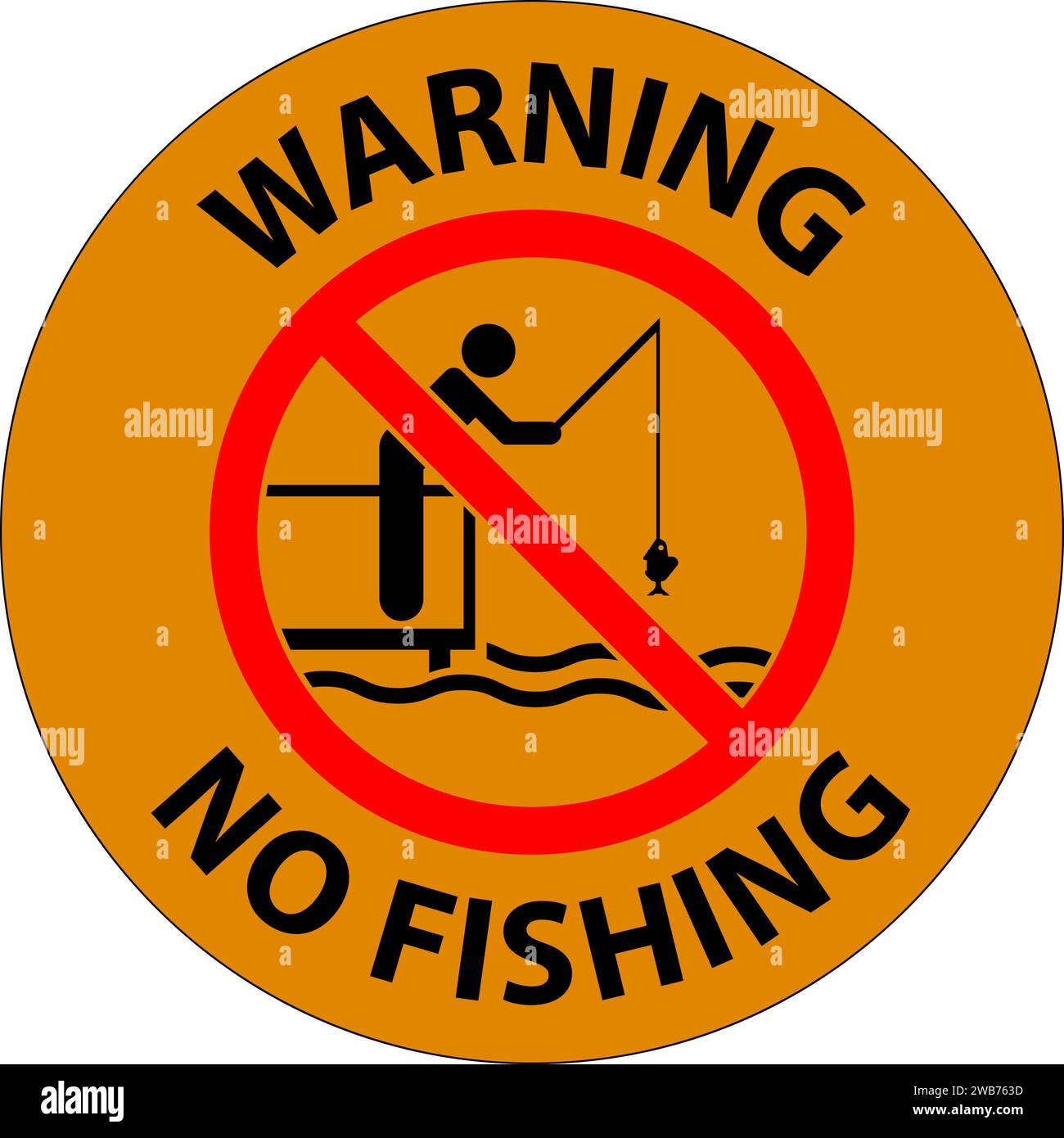 Water Safety Sign Warning, No Fishing Stock Vector Image & Art - Alamy