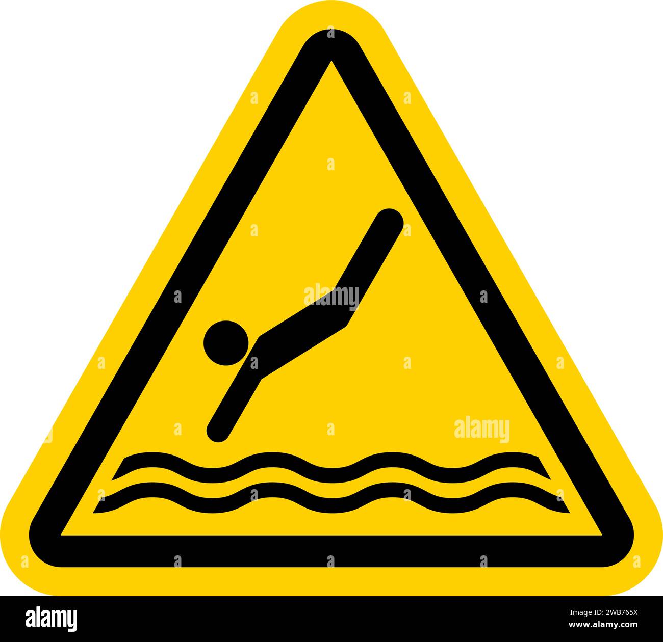 Water Safety Sign Caution - Diving Area Stock Vector Image & Art - Alamy