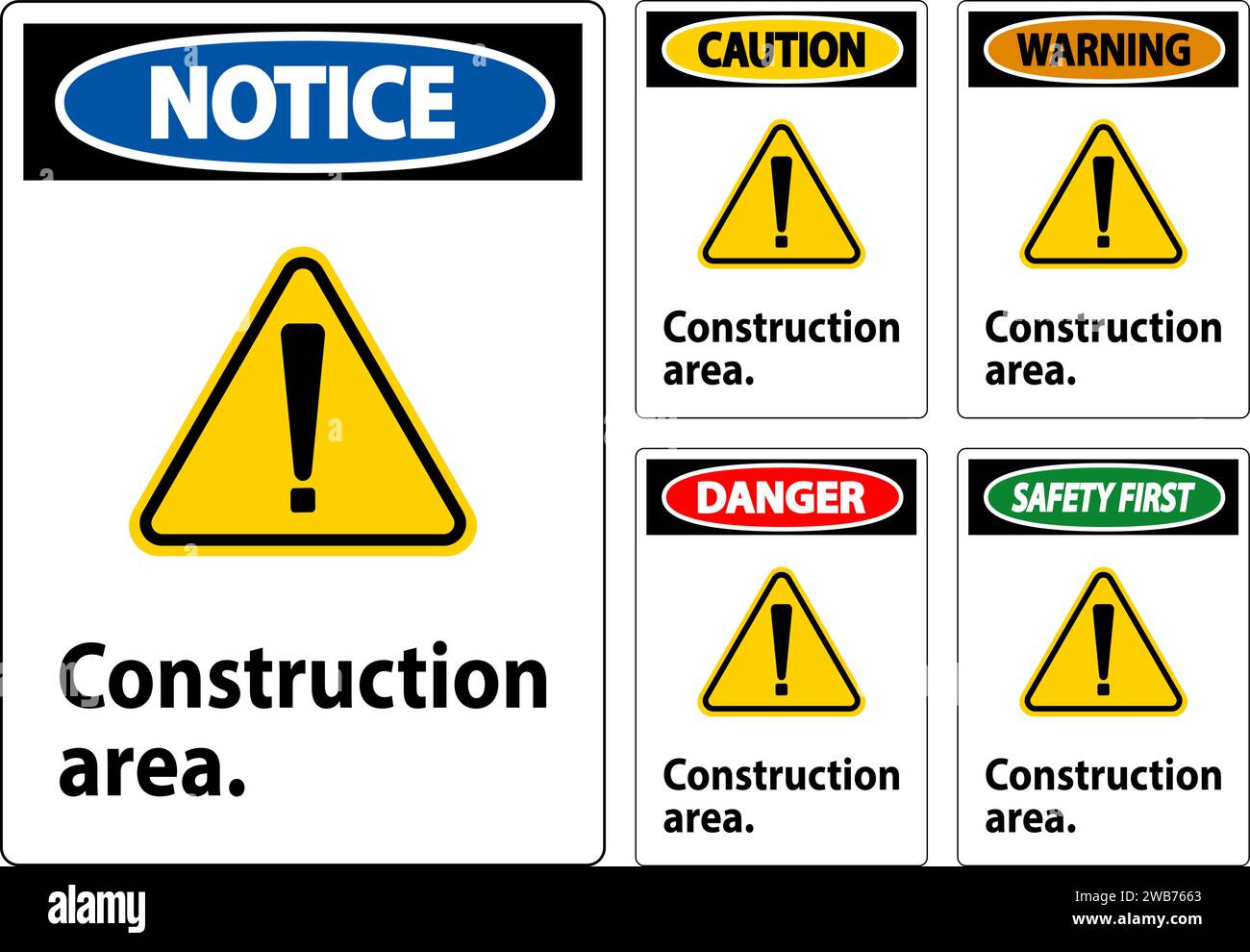 Danger Sign Construction Area Stock Vector Image & Art - Alamy