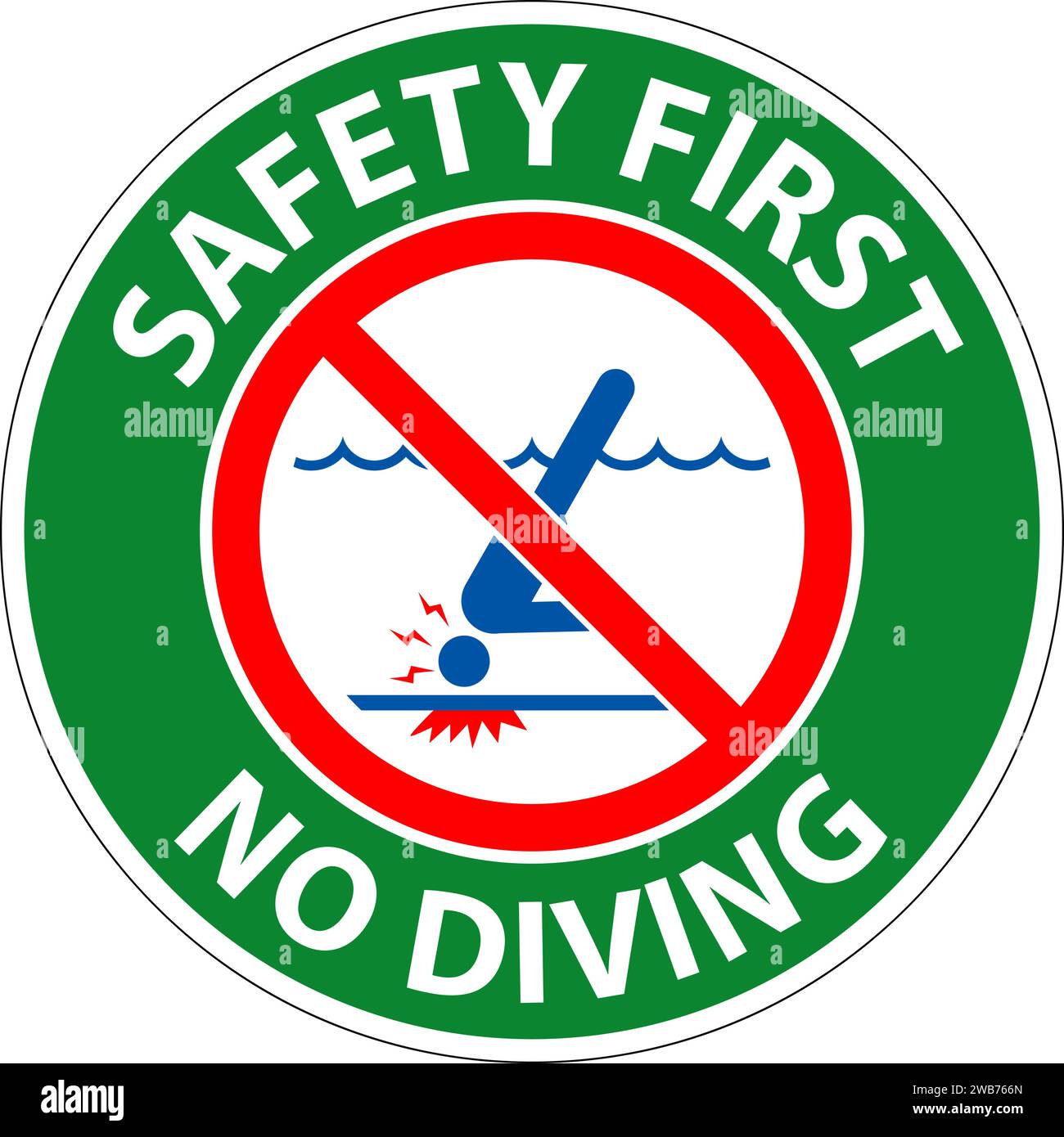 Pool Safety Sign Attention, No Diving Stock Vector Image & Art - Alamy