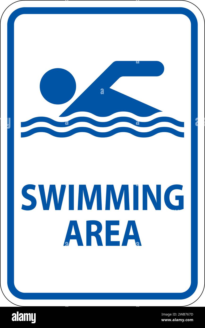 Water Safety Sign Notice -Swimming Area Stock Vector Image & Art - Alamy