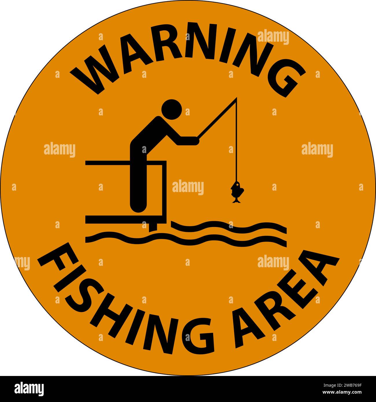 Water Safety Sign Warning -Fishing Area Stock Vector Image & Art - Alamy
