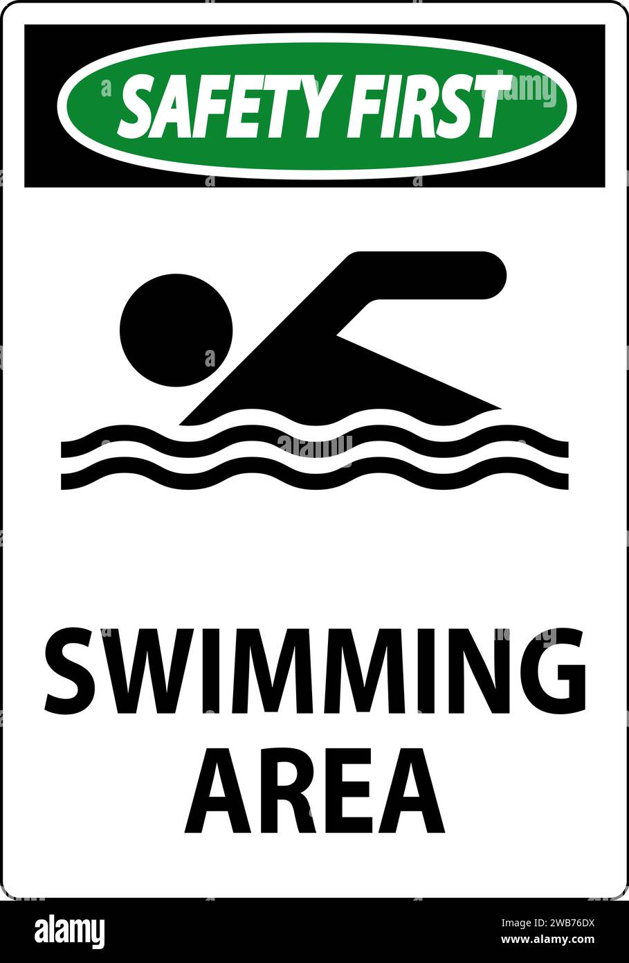 Water Safety First Sign - Swimming Area Stock Vector Image & Art - Alamy