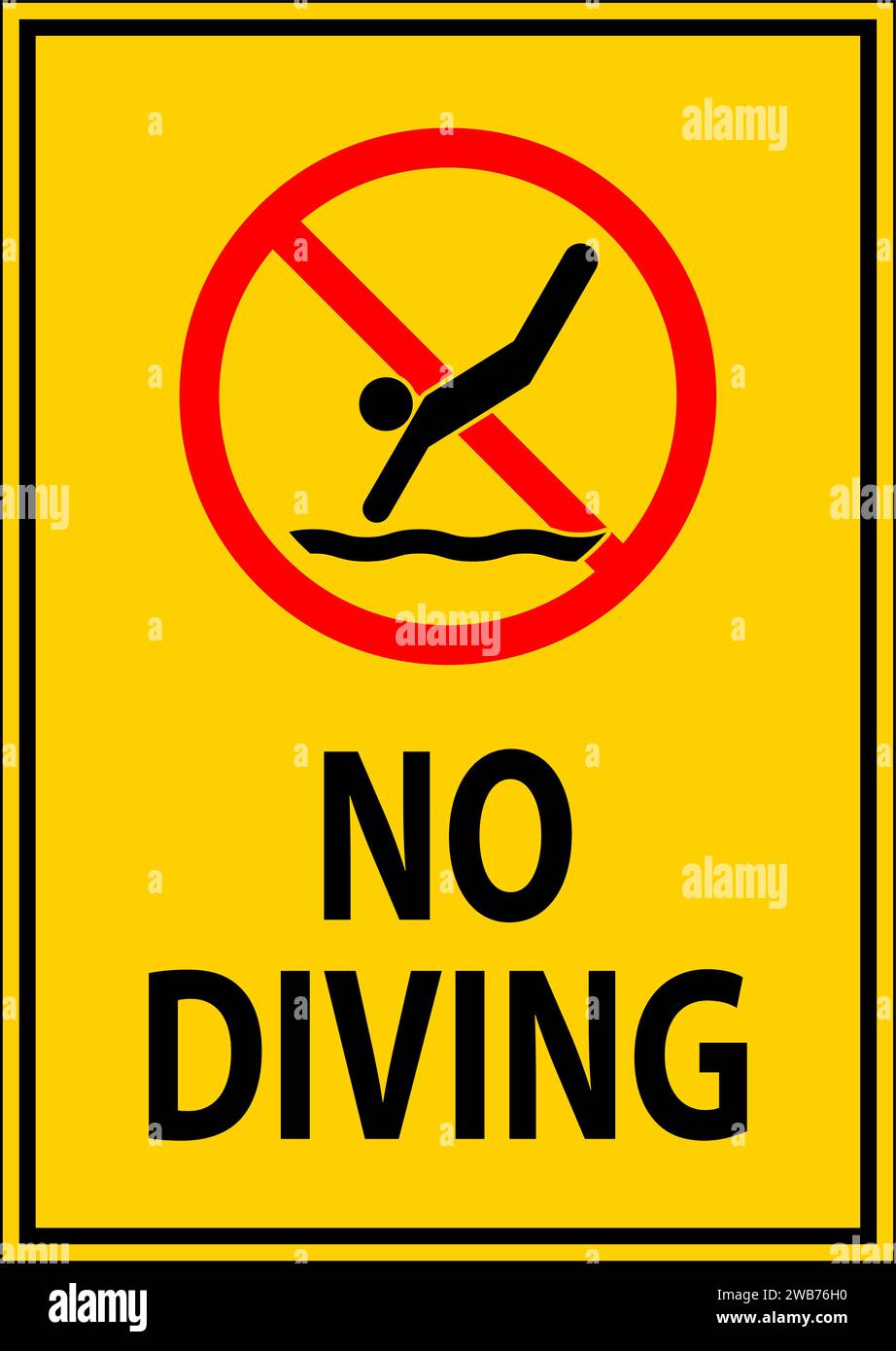 No Diving Sign, No Diving Stock Vector Image & Art - Alamy