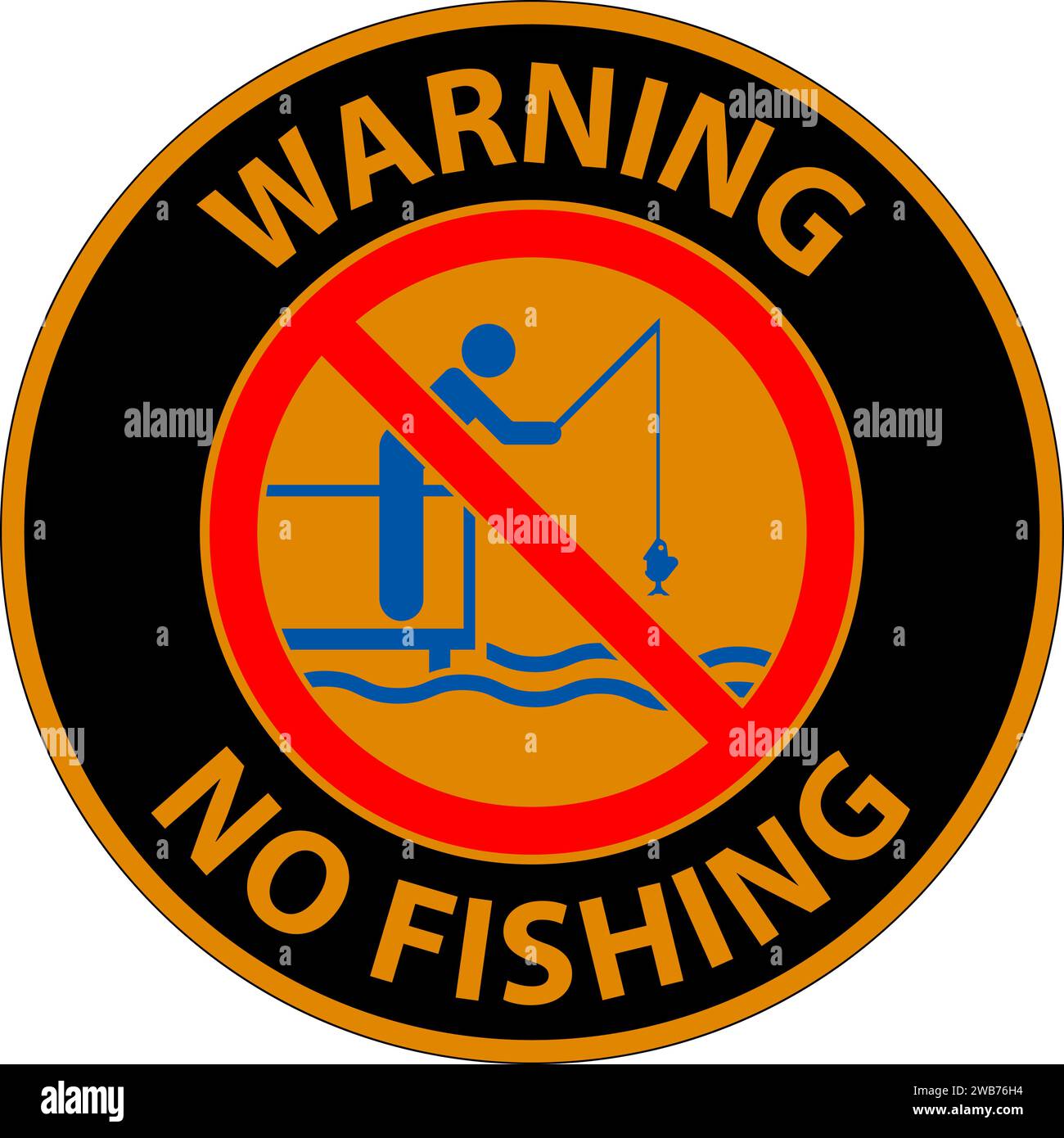 Water Safety Sign Warning, No Fishing Stock Vector Image & Art - Alamy